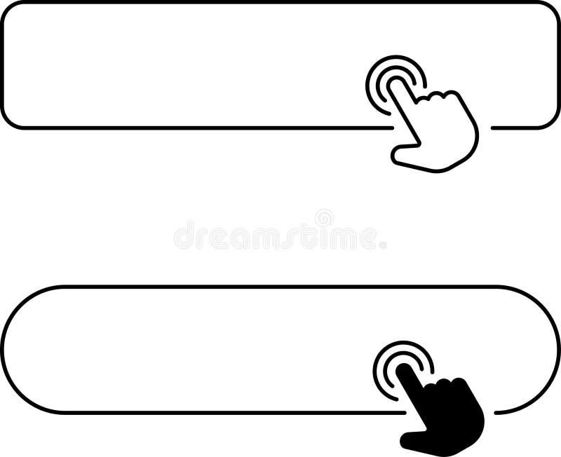Click Cursor Button with Hand Pointer Clicking. Click Here Web Button Sign Stock Illustration ...