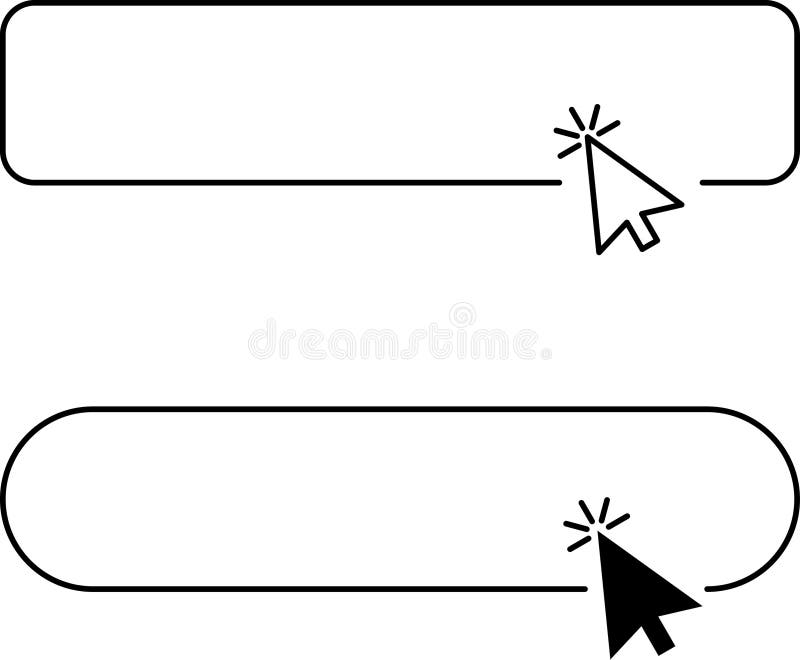 Click Cursor Button with Hand Pointer Clicking. Click Here Web Button Sign Stock Vector ...