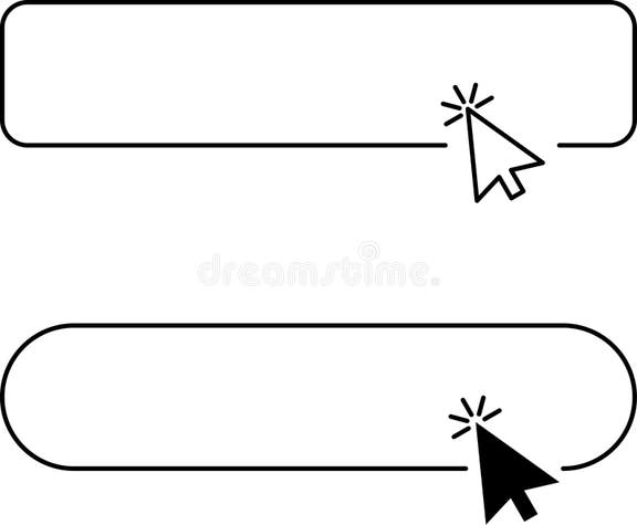 Click Cursor Button with Hand Pointer Clicking. Click Here Web Button ...