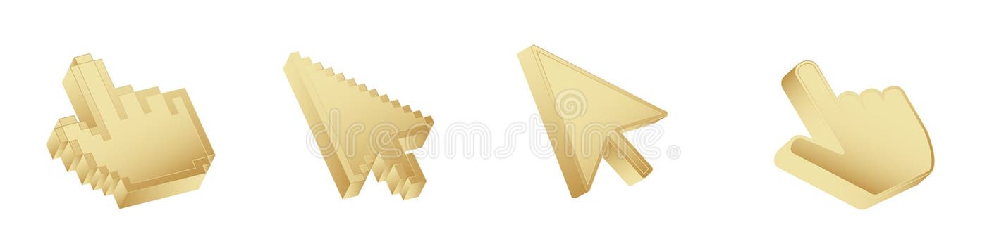 3d Golden Mouse Pointer Stock Illustrations – 86 3d Golden Mouse ...