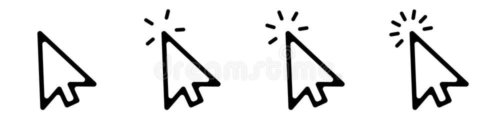 Click Cursor Icon. Computer Mouse Pointer Arrow Stock Vector - Illustration of symbol, click ...