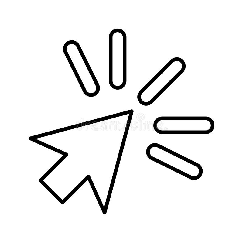 Click, Cursor, Pointer Icon. Line Icon, Outline Symbol Stock ...