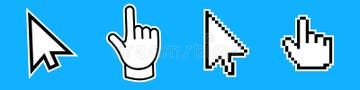 Click Cursor Sticker Icon. Computer Mouse Pointer Arrow Stock Vector ...