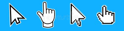 Click Cursor Sticker Icon. Computer Mouse Pointer Arrow Stock Vector ...
