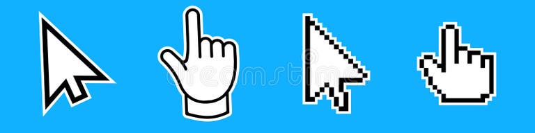 Click Cursor Sticker Icon. Computer Mouse Pointer Arrow Stock Vector ...