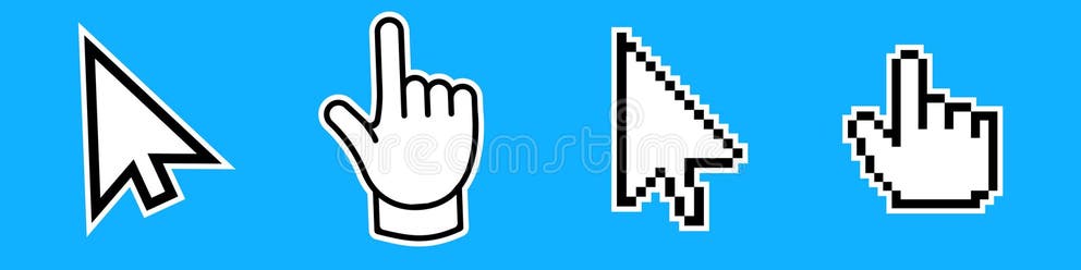 Click Cursor Sticker Icon. Computer Mouse Pointer Arrow Stock Vector ...