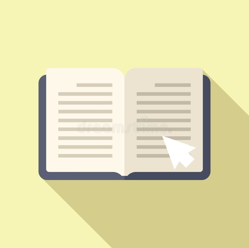 Click on Digital Book Icon Flat Vector. Online Reading Stock Vector - Illustration of vector ...
