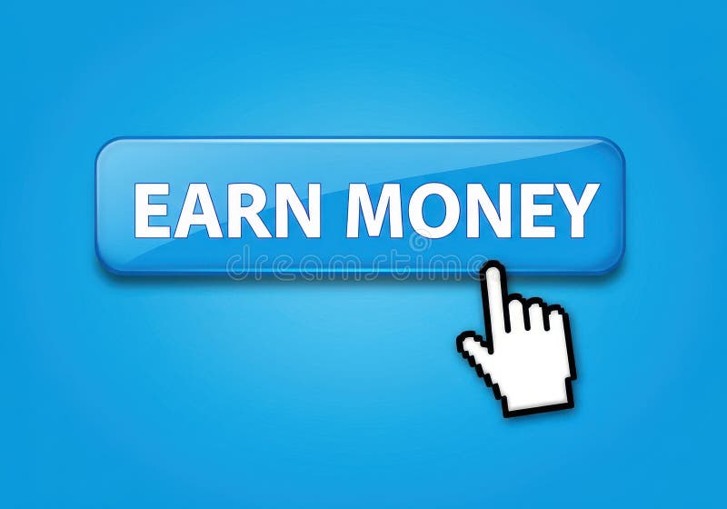 Click earn money button stock illustration. Illustration of benefit ...