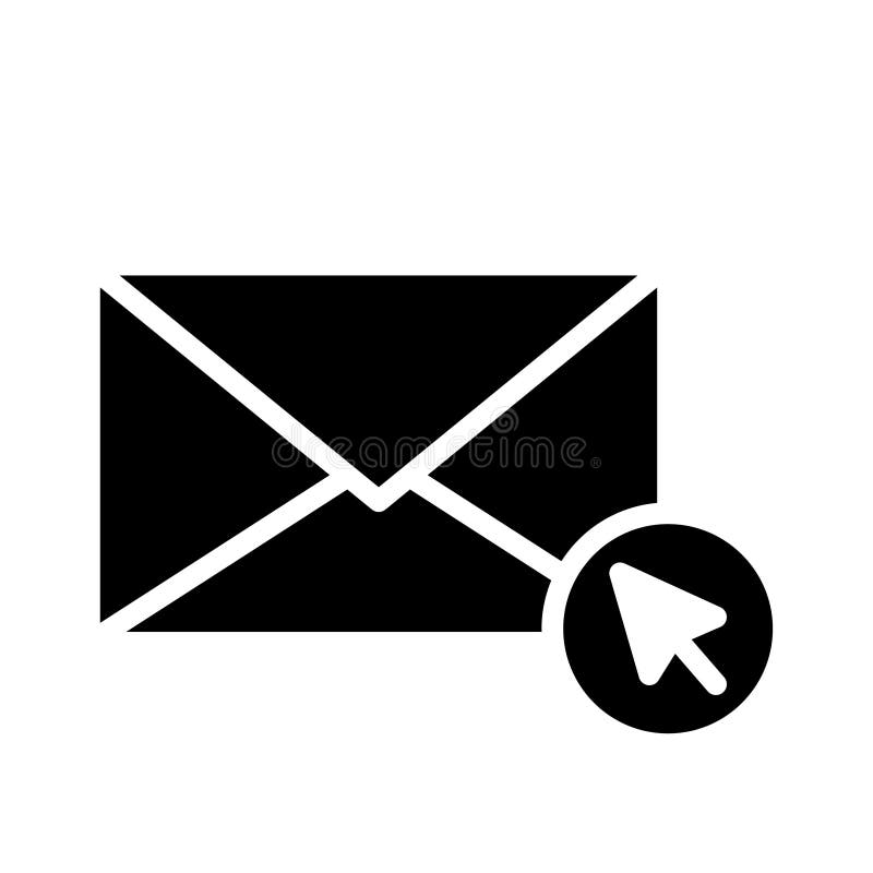 Click Email Glyph Flat Vector Icon Stock Vector - Illustration of media ...