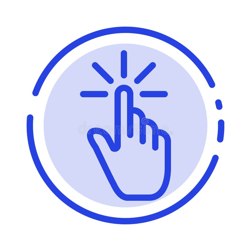 Click, Finger, Gesture, Gestures, Hand, Tap Blue Dotted Line Line Icon ...