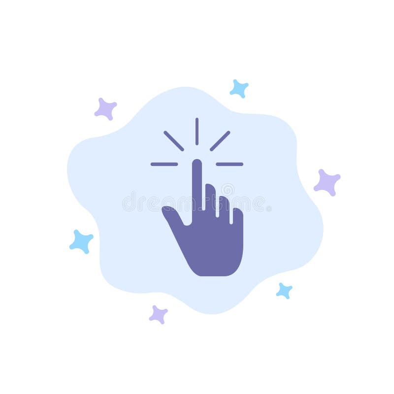 Click, Finger, Gesture, Gestures, Hand, Tap Blue Icon on Abstract Cloud ...