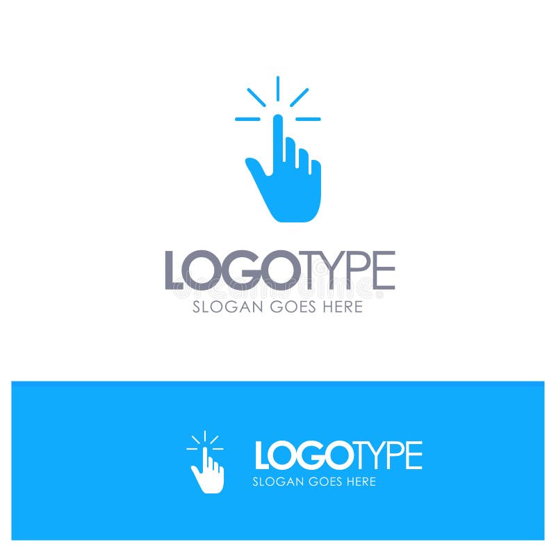 Click, Finger, Gesture, Gestures, Hand, Tap Blue Solid Logo with Place ...