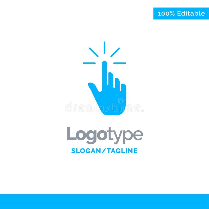 Click, Finger, Gesture, Gestures, Hand, Tap Blue Solid Logo Template ...