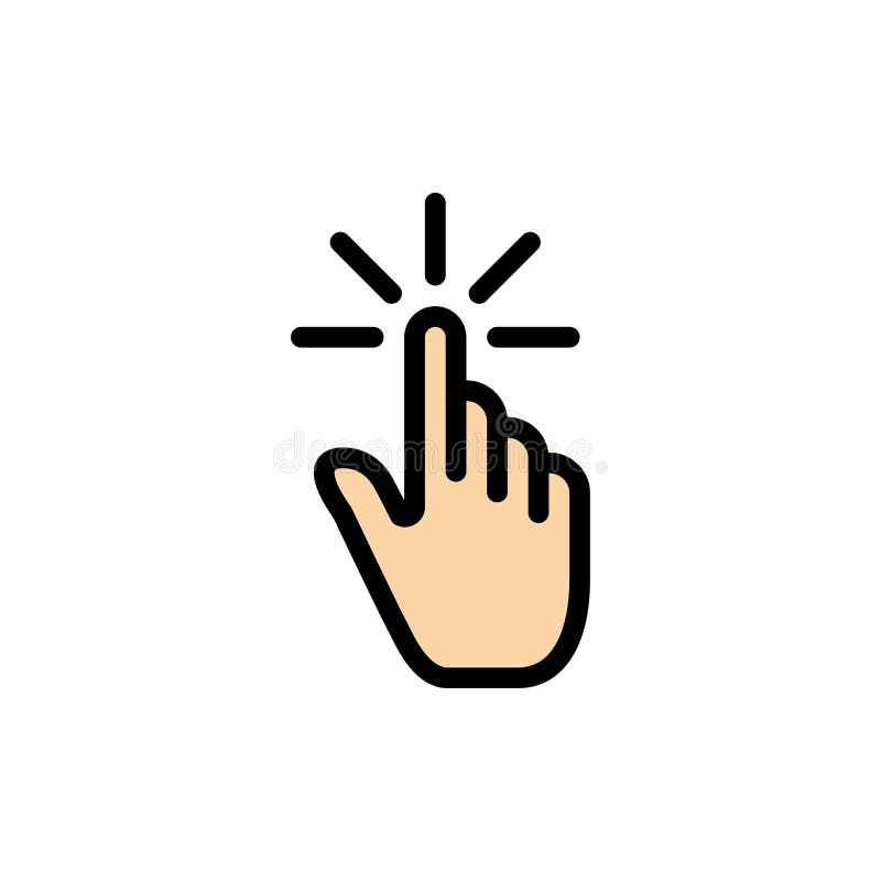 Click, Finger, Gesture, Gestures, Hand, Tap Flat Color Icon. Vector ...