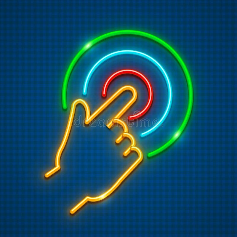 Click Bar and Finger Vector Web Button Icon Template Stock Vector ...