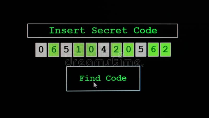 Click Green Button FIND CODE To Generate Random Numbers Stock Video ...