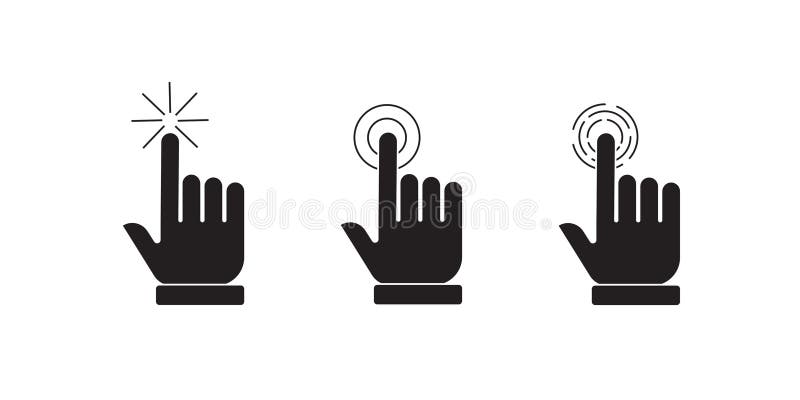 Pointer Cursor Ñ omputer Mouse Icon Set. White Background Stock ...