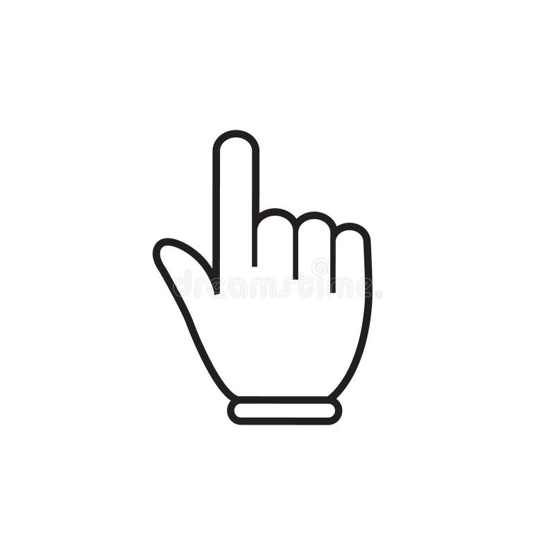Click Hand Cursor Icon Vector. Finger Pointer Symbol Concept Stock ...