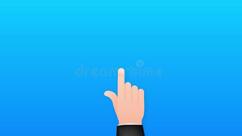 Click Hand in Flat Style. Push Touch Screen. Hand Cursor Icon Stock ...
