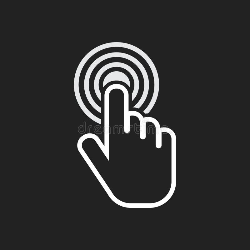 Click Hand Icon. Cursor Finger Sign Flat Vector Stock Vector ...