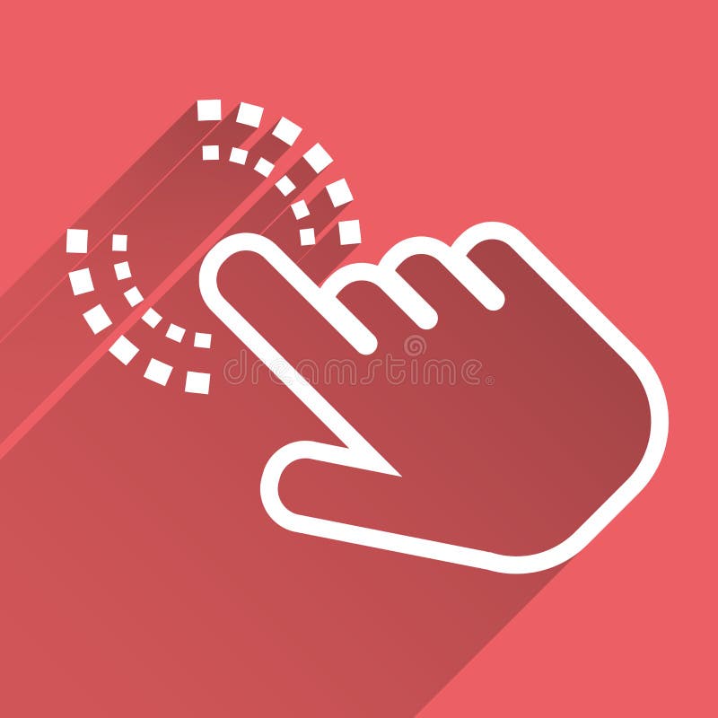 Click Hand Icon. Cursor Finger Sign Flat Vector Stock Vector ...