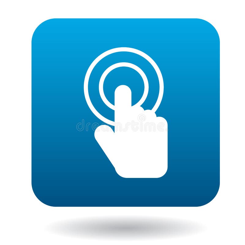 Click Hand Icon in Simple Style Stock Vector - Illustration of internet ...