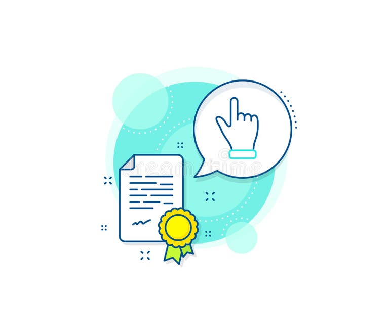 Click Hand Line Icon. One Finger Palm Sign. Vector Stock Vector - Illustration of gesturing ...