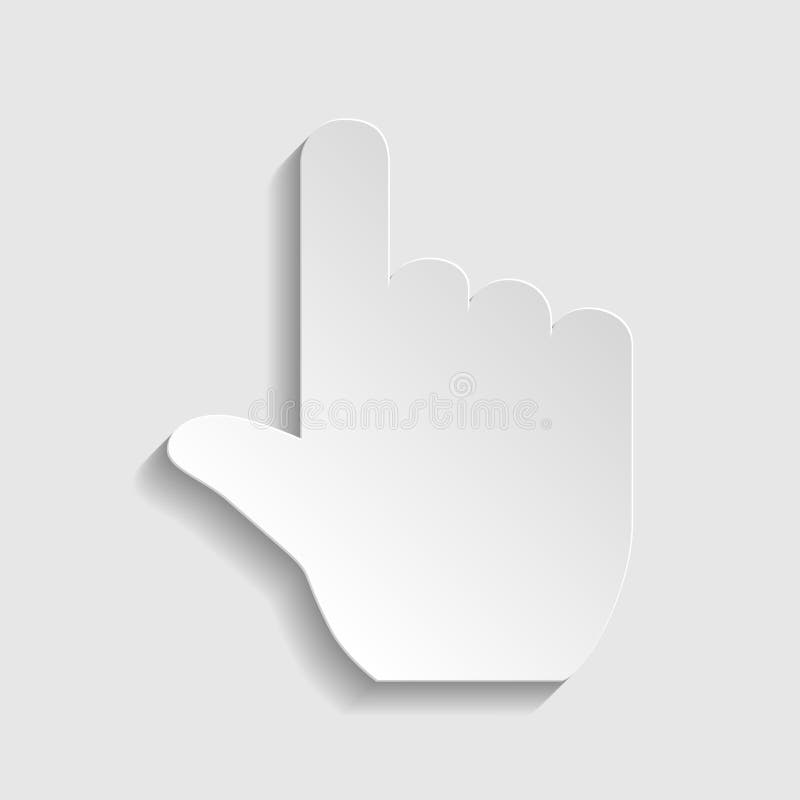 Click Hand Sign. Paper Style Icon. Illustration. Stock Vector ...