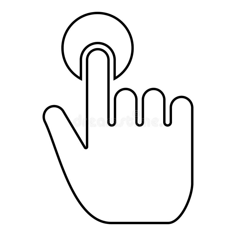 Click Hand Touch of Hand Finger Click on Screen Surface Icon Black ...