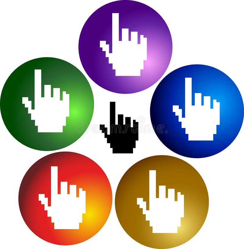 Vector Pointers of Hand - Navigation Template Stock Vector ...