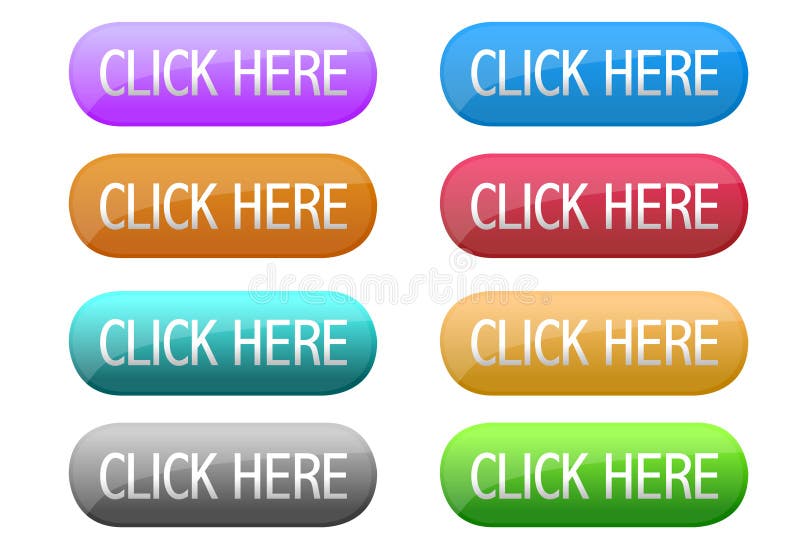 Person Push CLICK HERE Website Link Button Stock Illustration ...