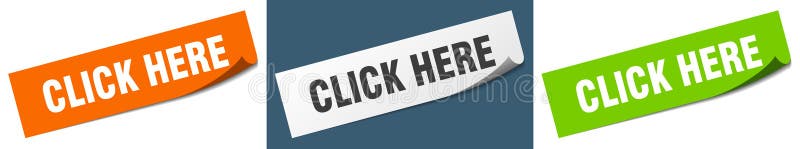 Click Here Banner. Click Here Speech Bubble Label Set. Stock Vector ...
