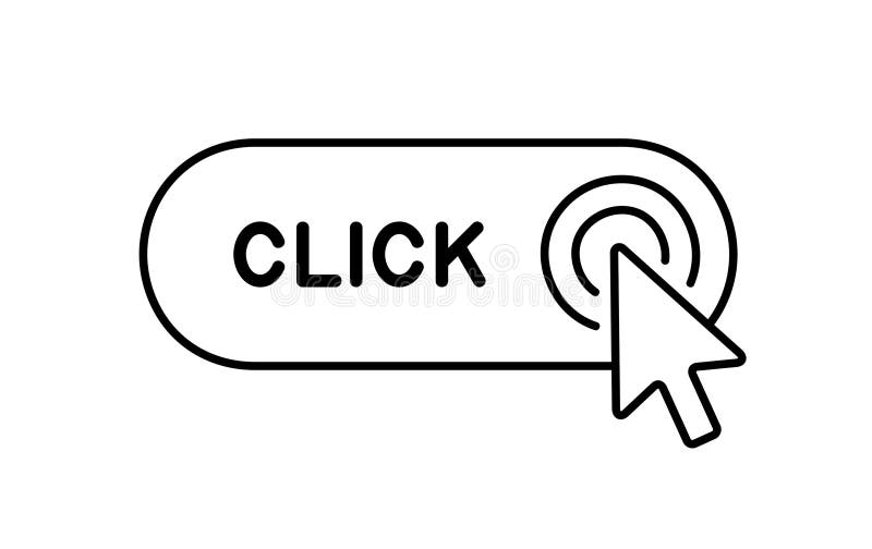 Click Here Button with Cursor Icon Stock Vector - Illustration of ... Click Here Button with Cursor Icon Stock Vector - Illustration of ...