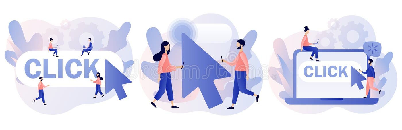 Click Here Cartoon Button Stock Illustrations – 238 Click Here Cartoon ...