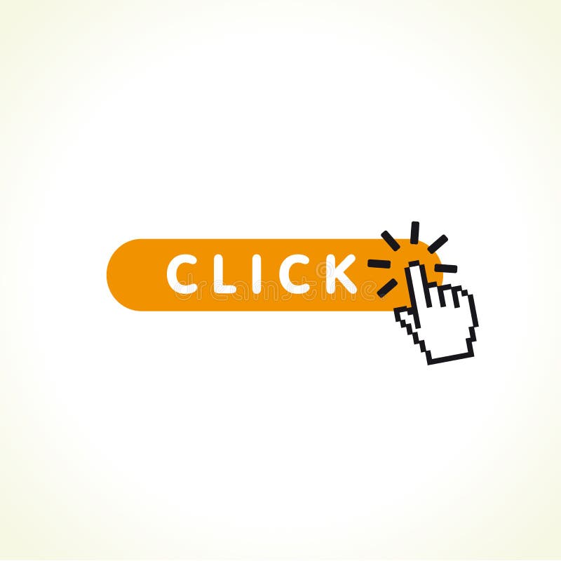 Hand click icon stock vector. Illustration of color - 124760311