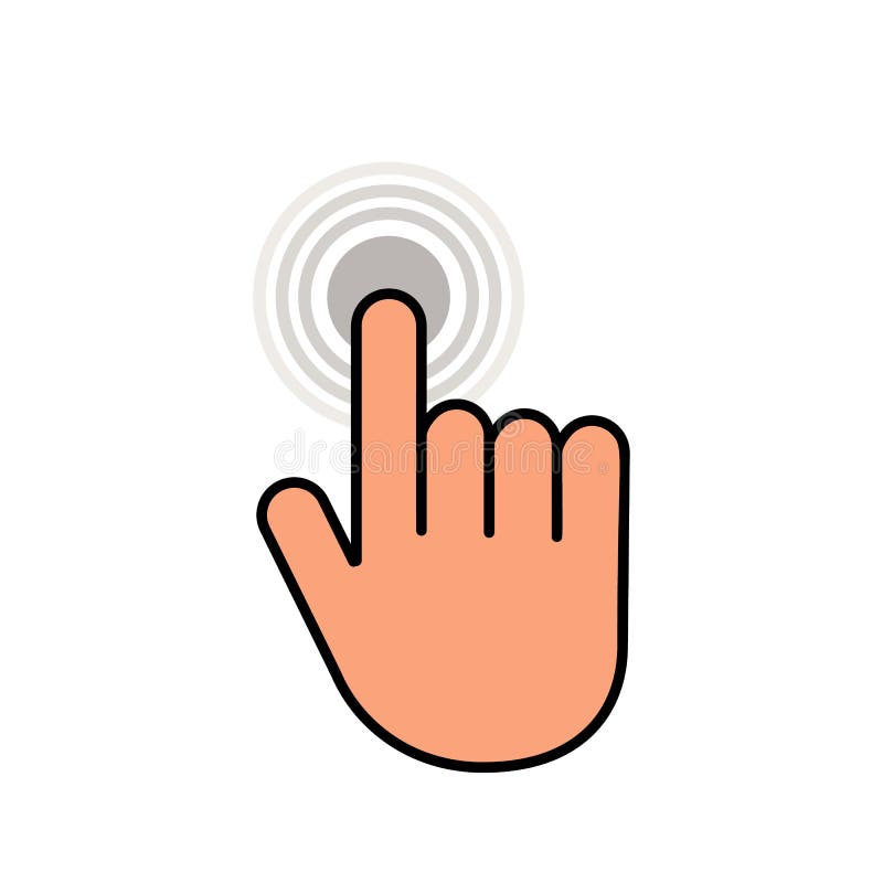 Click Here the Button with the Hand Icon. Linear Icon for Web Sites ...