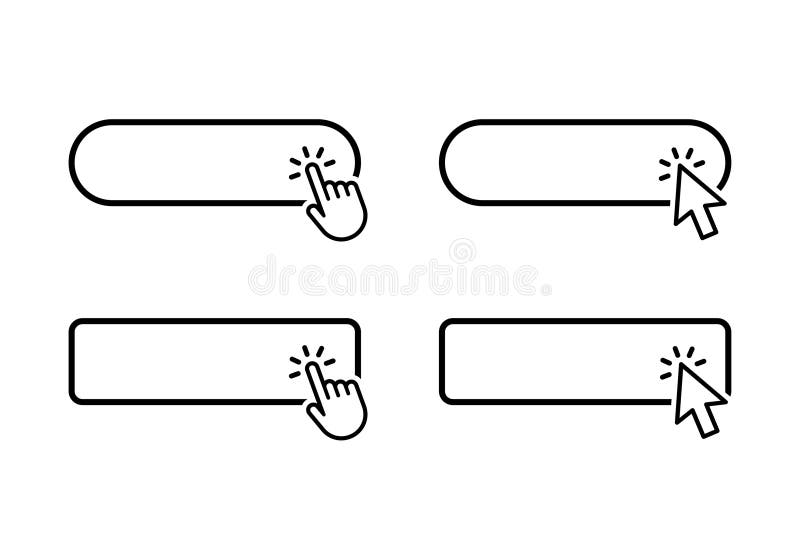 Set Of Cursor Computer Mouse Click Cursor Gray Arrow Icons Set And
