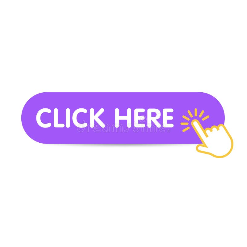 Click Here Button with Hand Pointer Clicking. Click Here Banner Stock ...