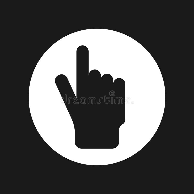 Click Here the Button Hand Vector Icon. Simple Modern Design ...
