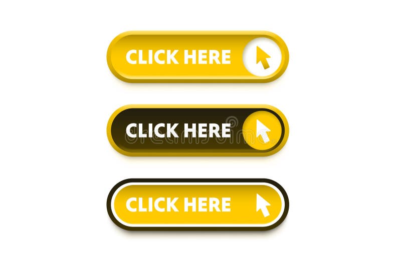 Click Here Button Set, Link Mouse Click. Vector Illustration Stock ...