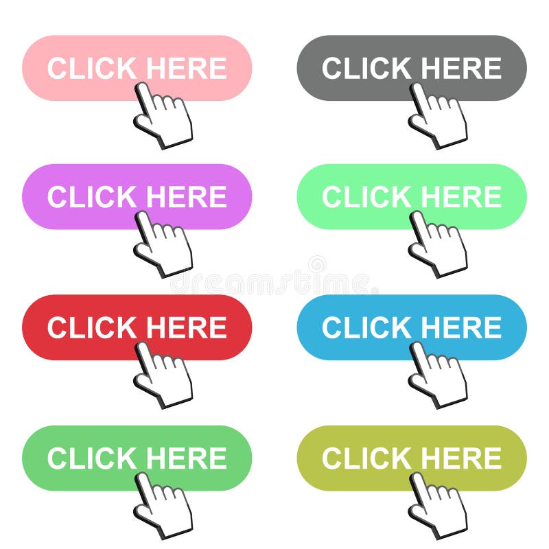 Click Here Button Vector Design Illustration Isolated on White ...