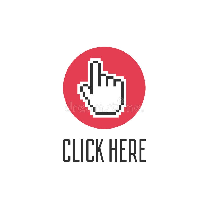 Click here button vector. stock illustration. Illustration of point ...