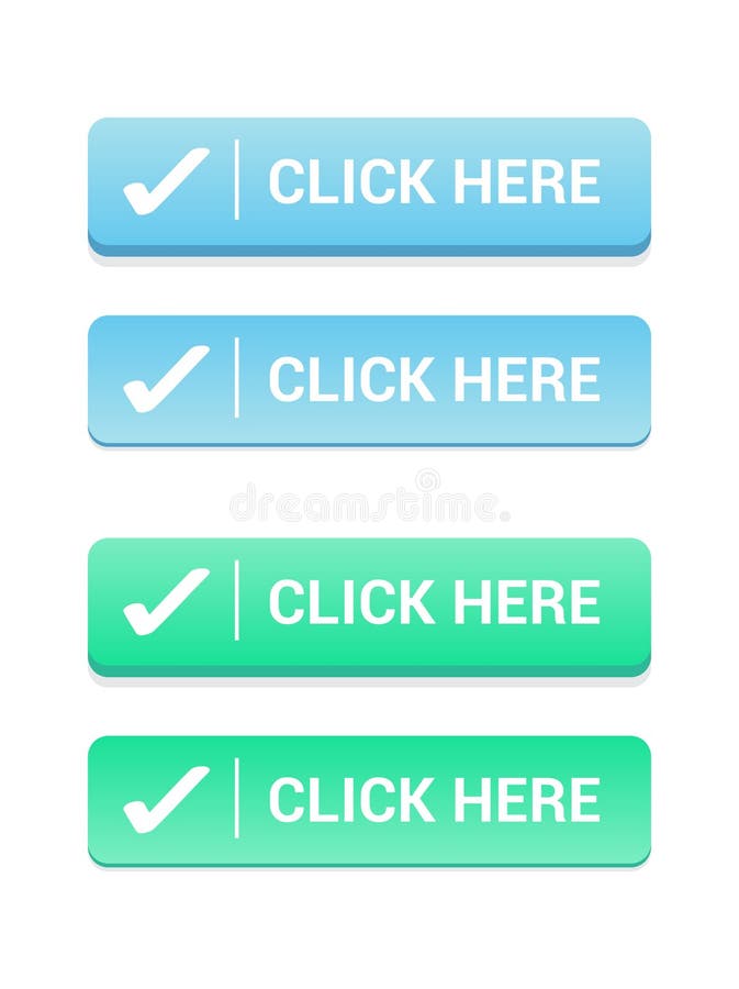 Click Here Buttons stock vector. Illustration of blue - 197111226