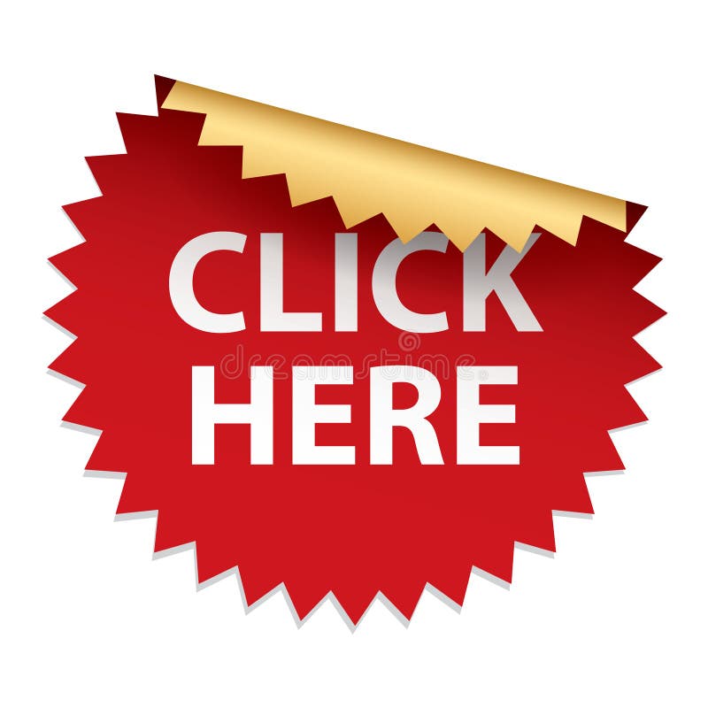 CLICK HERE Colour Vector Sticker Stock Vector - Illustration of present ...