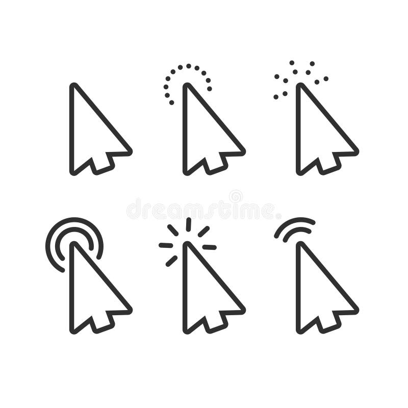 Click here the cursor stock vector. Illustration of flat - 356178049
