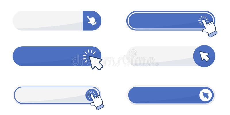 Click Here Empty Banner Icon Set Collection in Flat Style. Ecommerce ...