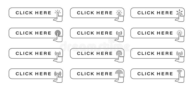 Click here hand set 1 stock vector. Illustration of human - 185286800