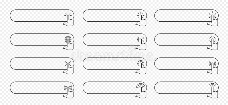 Click here hand set 5 stock vector. Illustration of clicking - 185286830