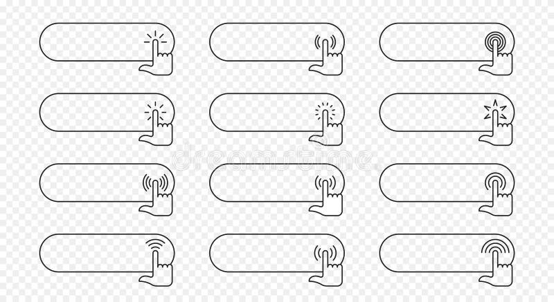 Click here hand set 11 stock vector. Illustration of computer - 185286874