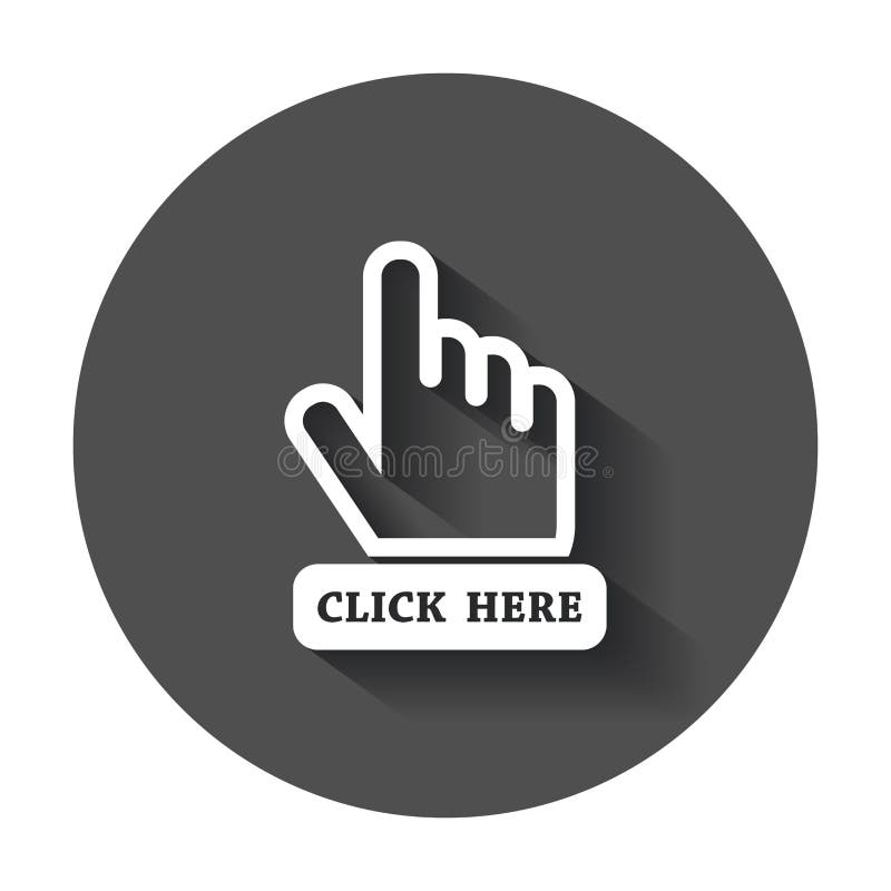 Click Here Icon. Hand Cursor Signs Stock Vector - Illustration of flat ...
